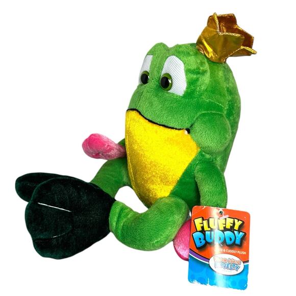 Fluffy Buddy | Toys | Fluffy Buddy Frog Toad Green Plush Golden Crown ...
